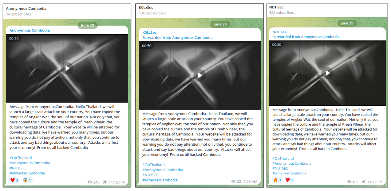 กลุ่ม Hacktivist จาก กัมพูชา ประกาศปฏิบัติการ “OpThailand” โจมตี DDoS ประเทศไทย - NT cyfence ผู้ ...
